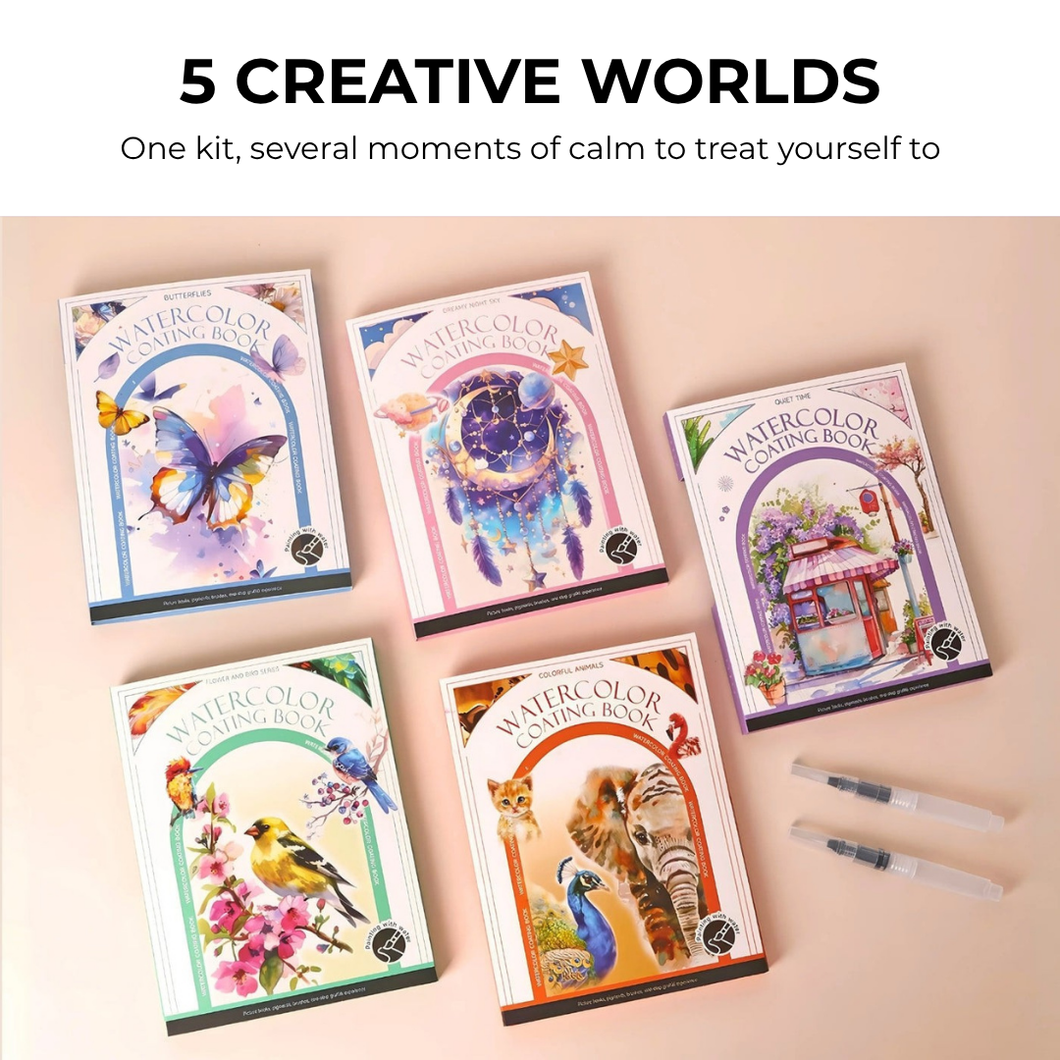 Creative Stress Relief Kit - Anti-Stress Coloring Book | Breathly
